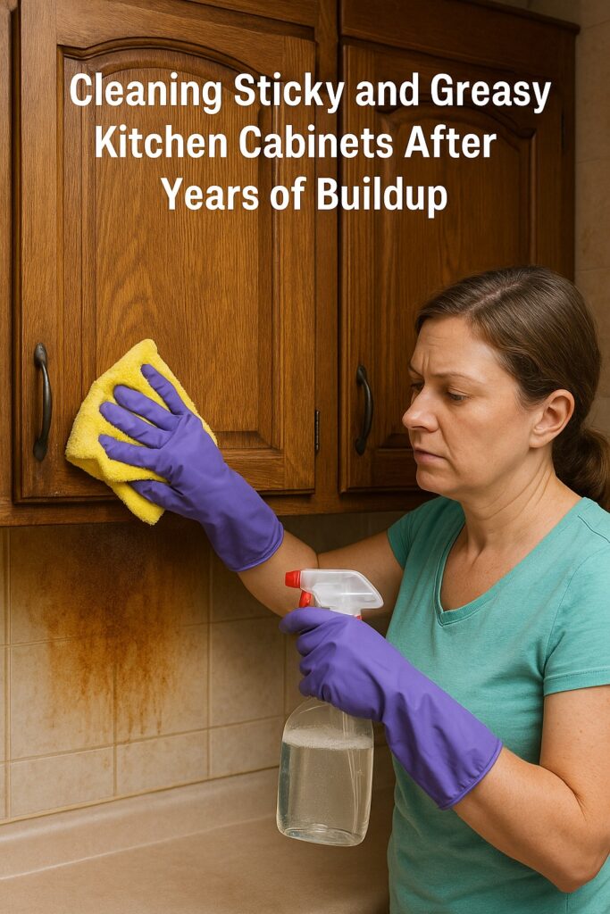 Cleaning Sticky and Greasy Kitchen Cabinets After Years of Buildup: The ...