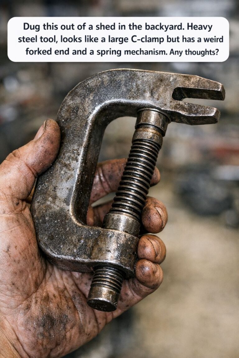 Dug this out of a shed in the backyard. Heavy steel tool, looks like a ...